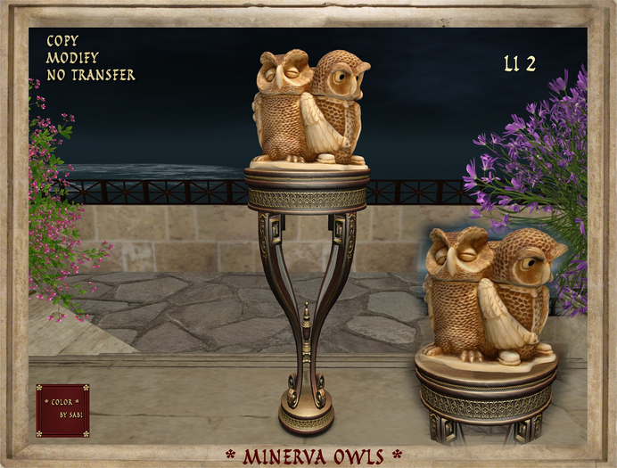Second Life Marketplace - Minerva's owls figurine decor